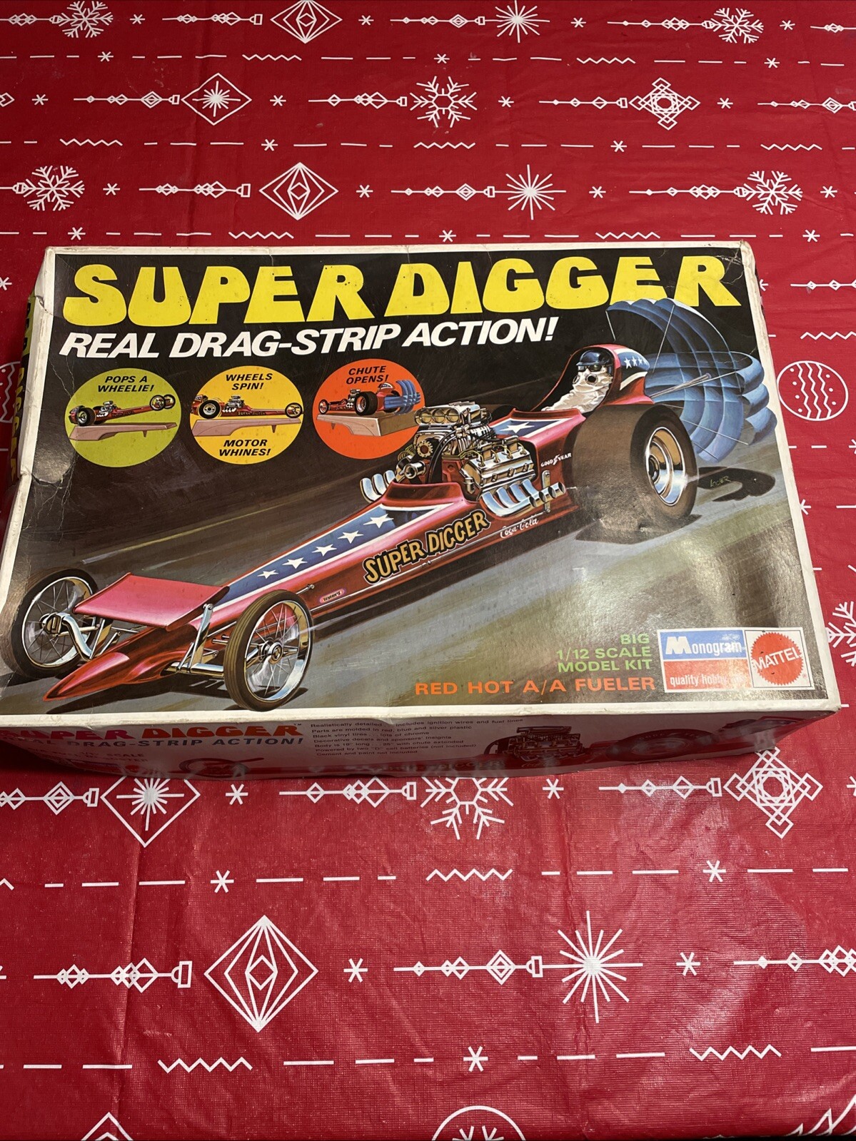 1971 1/12 SUPER DIGGER Rail Dragster Hemi TOM DANIEL Monogram Model Kit ...