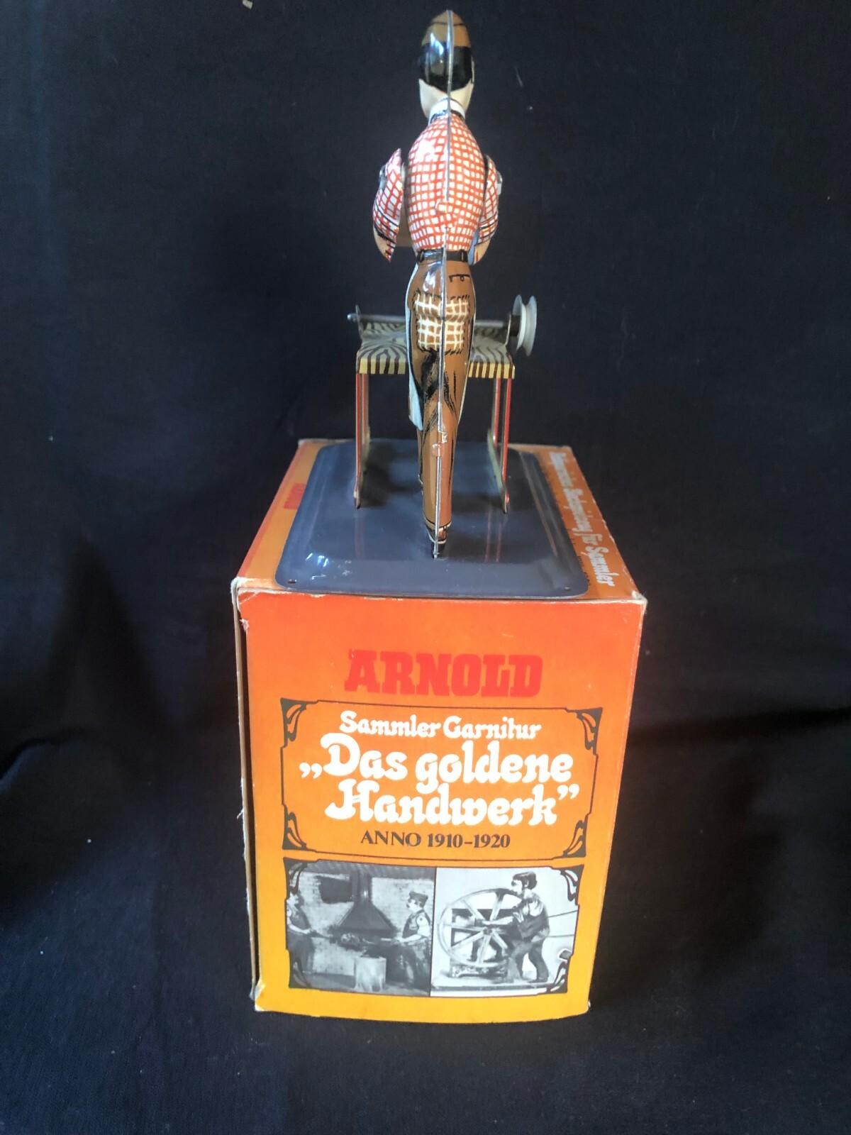 VINTAGE TIN TOY ARNOLD STEAM POWERED GRINDING STONE WHEEL WORK ...