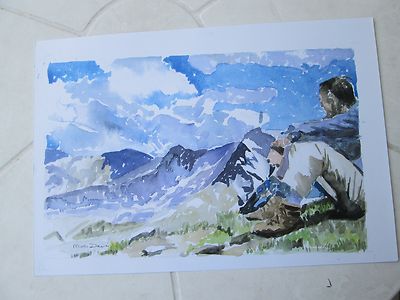 SCOTLAND / WATERCOLOR PRINT / IMAGE 14 3/8" X 9 1/8"/ MIMI DAVIS ...