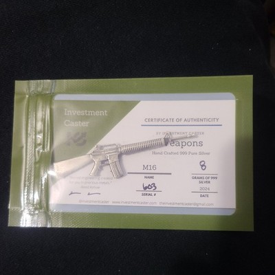 Investment Caster Hand Pour ‘M16’ 8G .999 Silver Assult Rifle Weapon ...