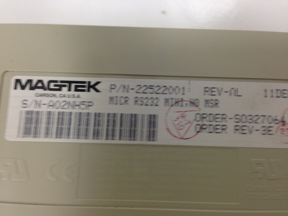Magtek Check Reader p/n 22522001 MICR RS232 w/cable & adapter | eBay