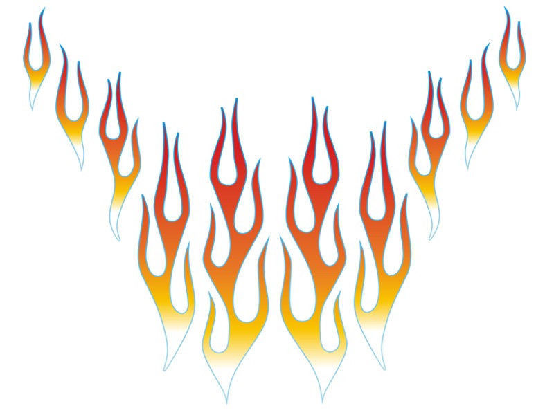 Universal Hot Rod Flame Decals 10pc Set for Chevy Ford Dodge Mopar Rat ...