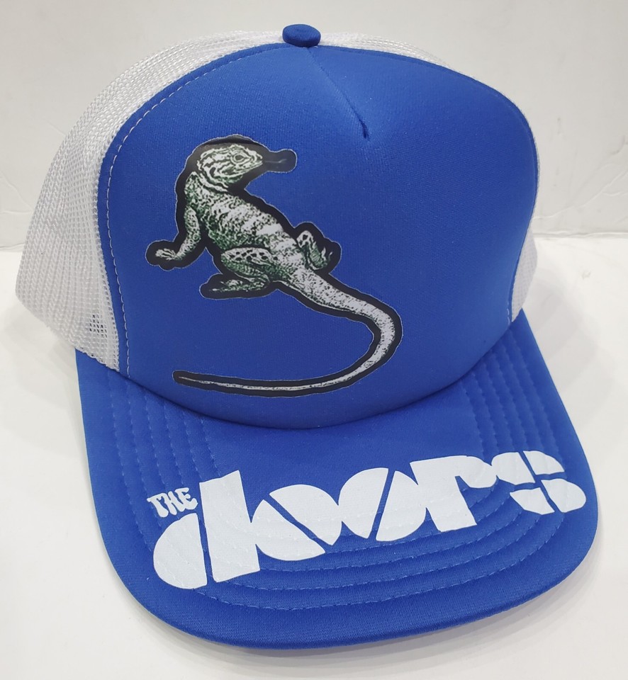 Classic Rock 60s 70s Punk Lizard King White Door Blue Trucker Adjust | eBay