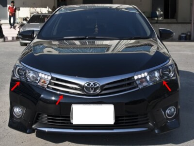 FIT TOYOTA COROLLA ALTIS 2014 LOWER CHROME COVER HEAD LIGHT LAMP ...
