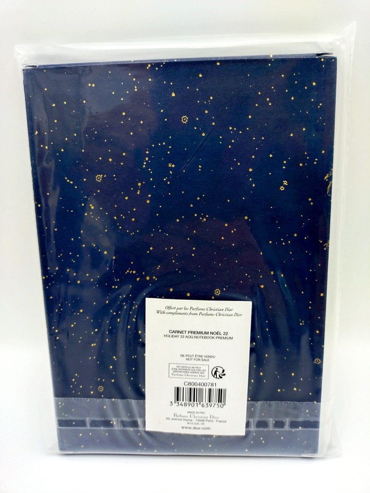 Christian Dior 2022 Winter Notebook Journal Ribbon Bookmark Navy Blue ...