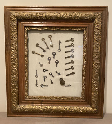 Keys & Lock in Antique Frame 28” X 25” Truly Unique Simply Beautiful ...