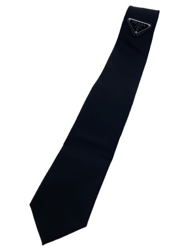 PRADA necktie silk Black mens Used | eBay