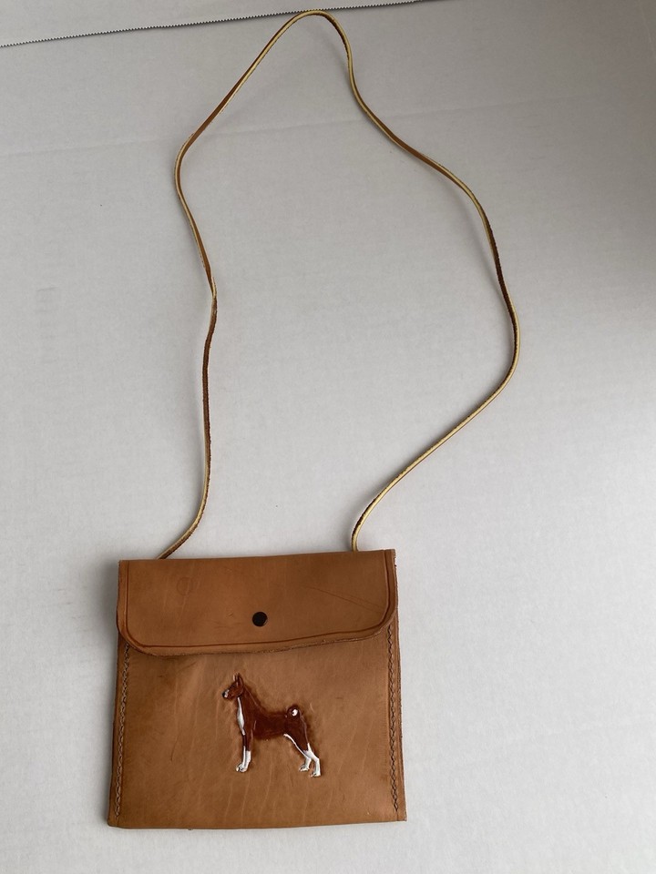 New Handmade BASENJI Leather Clutch Bag Wallet Single Compartment with ...