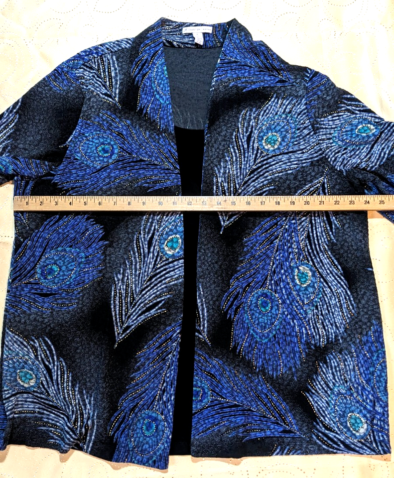 JM COLLECTION Women's 3X Travel Knit Twinset Top Long Sleeve Peacock ...