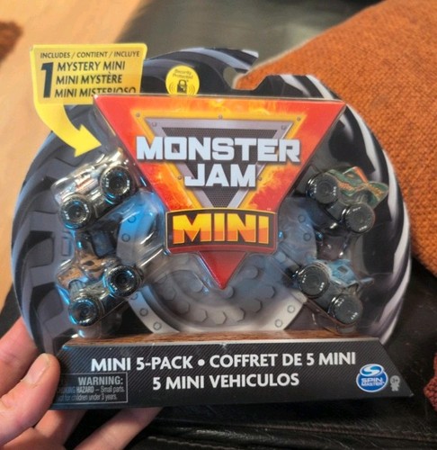 Monster Jam Mini Monster Trucks 5 Pack with Mystery Mini Monster Truck ...