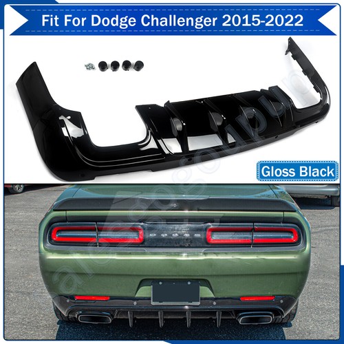 Fits 2015-23 Dodge Challenger Rear Bumper Lip Diffuser Rock Style Gloss ...