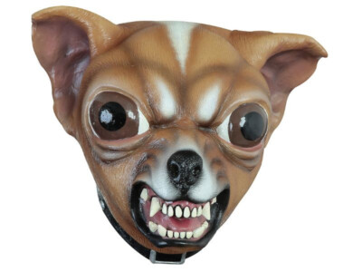 Chihuahua Dog Face Mask Costume Pet Halloween Animal Adult Funny Latex ...