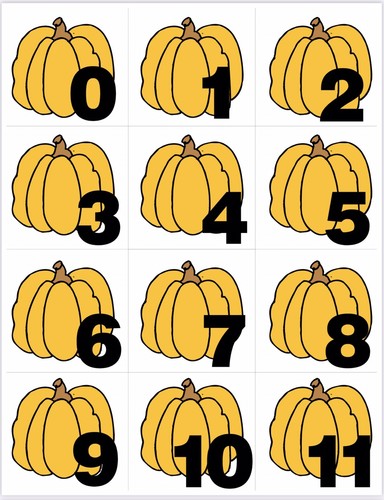 Pumpkins - Numbers 0-31 Pocket Chart Cards or Calendar Learning ...