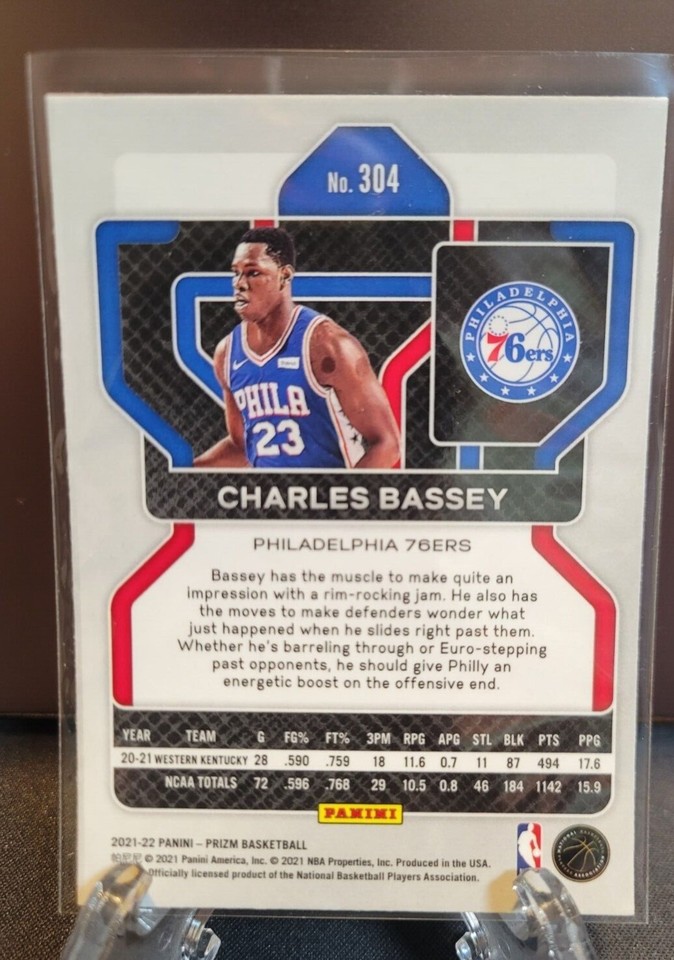 Charles Bassey NBA 2021-2022 Panini Prizm Basketball RC Base 76ers | eBay