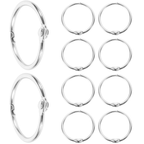 20 Pcs Book Rings Snap Stationery Circle Office Index Cards Holder ...