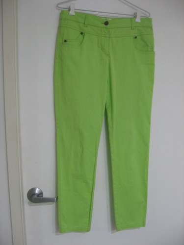 BOO RADLEY LIME GREEN STRAIGHT LEG MID RISE PANTS WITH POCKETS SIZE M ...