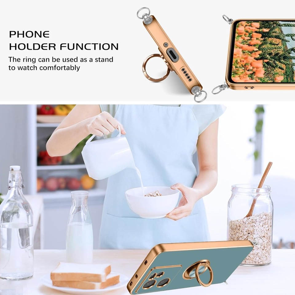 For Xiaomi 13T/13T Pro 5G Case with Strap, Ring Stand, and Mobile Phone ...
