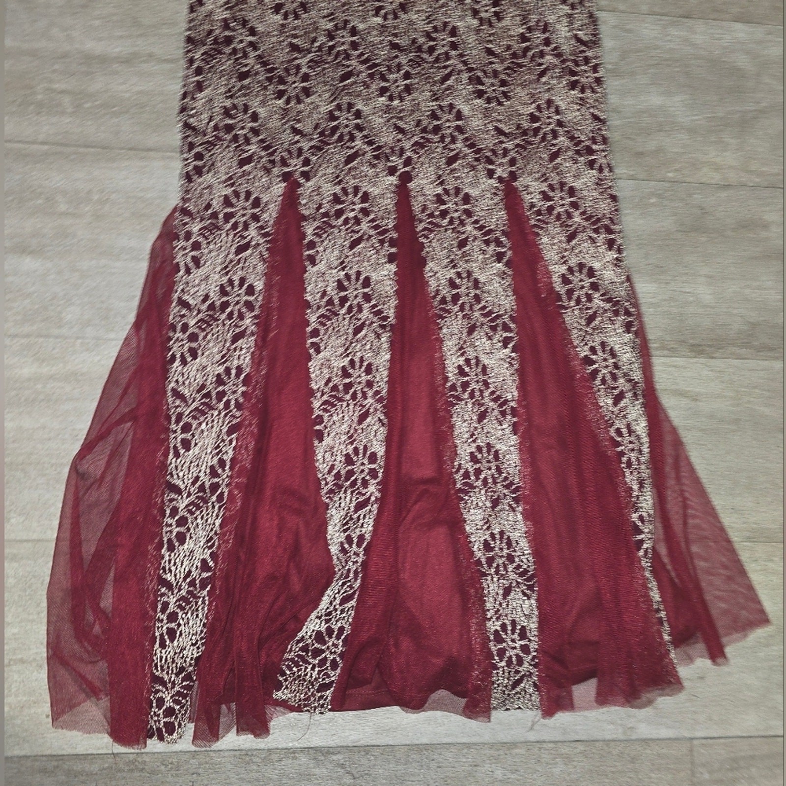 Burgundy Candalite mermaid-fit evening gown size medi… - Gem