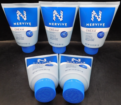 5 Pk Nervive Pain Relieving Cream 3oz Ea Targets Multiple Nerve Pain ...