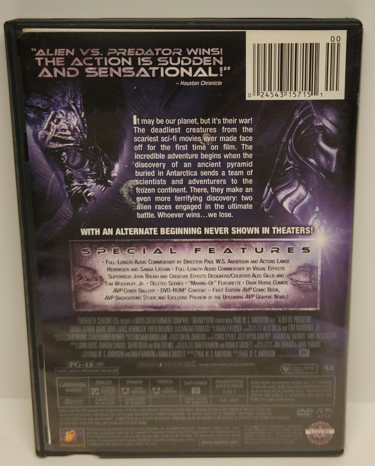 Alien vs. Predator DVD 24543157090| eBay