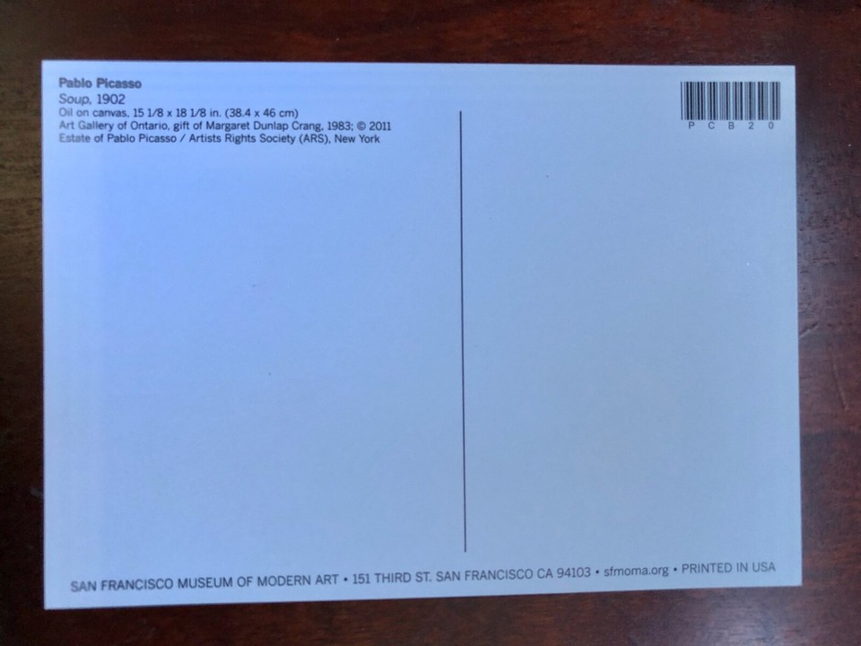 NEW Pablo Picasso Soup Painting Color Art Postcard SF Museum of Modern ...