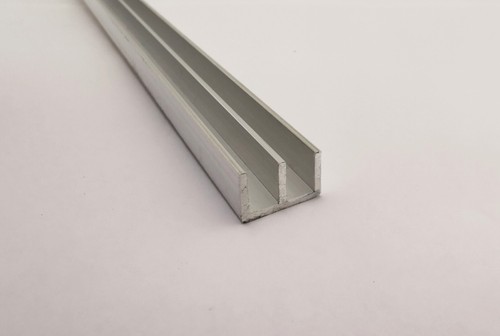 1M 2M LENGTHS Aluminium Double U Channel Track Grade 6060 6MM Internal ...
