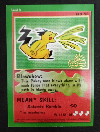 Pukey-mon Gold Stamped Foil Chase Card Blewchow #115 | eBay