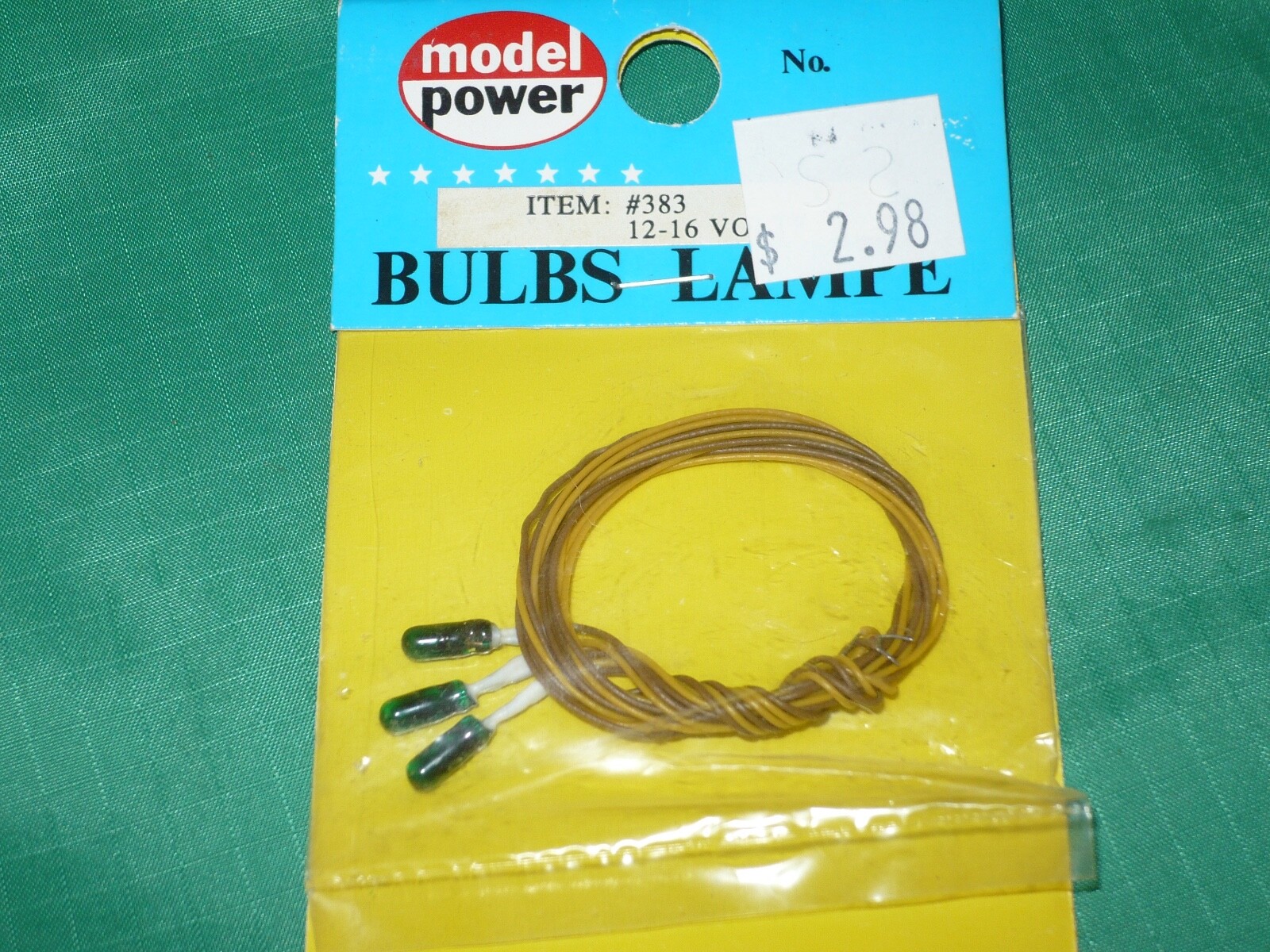 Model Power #383 Bulbs 12-16 volt, Grain of Wheat (6mm) Green (3/pkg ...