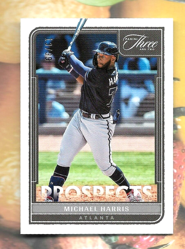 MICHAEL HARRIS 2022 PANINI THREE AND TWO SP ROOKIE RC CARD #'D /99 ...