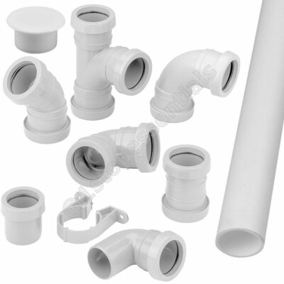 Pushfit Waste Pipe Fittings Connector Bend Branch Clip Socket 32mm 40mm ...