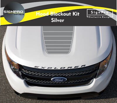 Hood Silver Blackout kit 3 Decals Fits Ford Explorer 2015-21 Rally ...