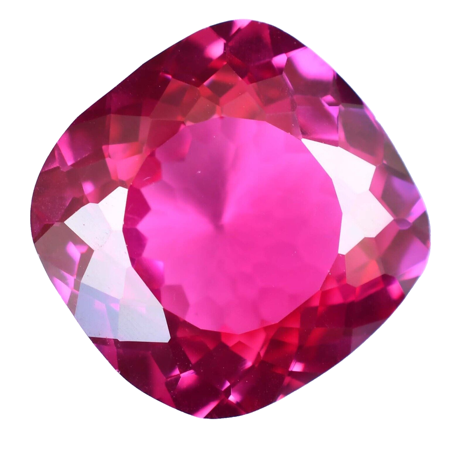 30.15Ct Natural Rhodolite Garnet Cushion Raspberry Pink Certified Loose ...