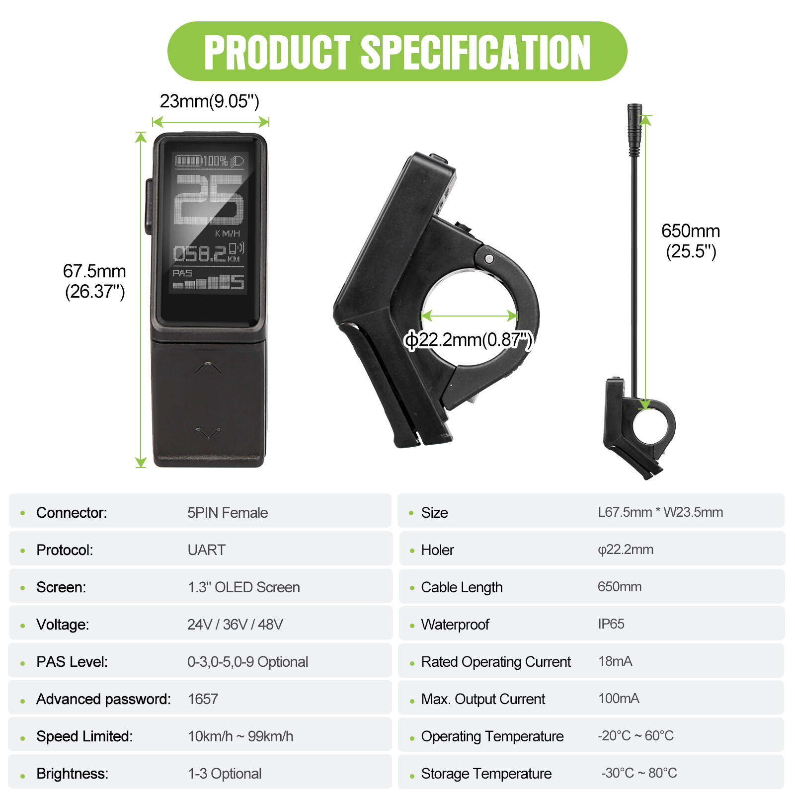 Electric Bike Multi Display C961 P860ML 500C for Bafang BBS HD Mid ...