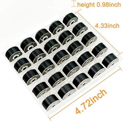 25pcs Black 70d/2 60wt Prewound Bobbin Thread Plastic Size A Sa156 For ...