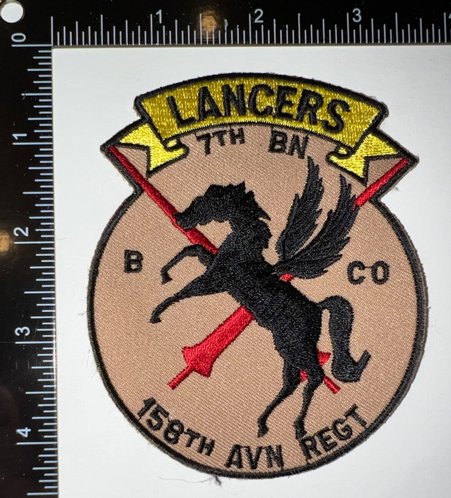 US Army OIF OEF B Co 7th Bn 158th Aviation Regiment Regt Lancers Patch ...