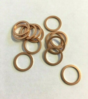 Copper Sealing Washers - 10mm ID x 14mm OD x 1mm Choose Quantity ...