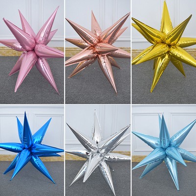 12pcs Explosion Star Balloons Birthday Ceremony Wedding Decoration Foil ...