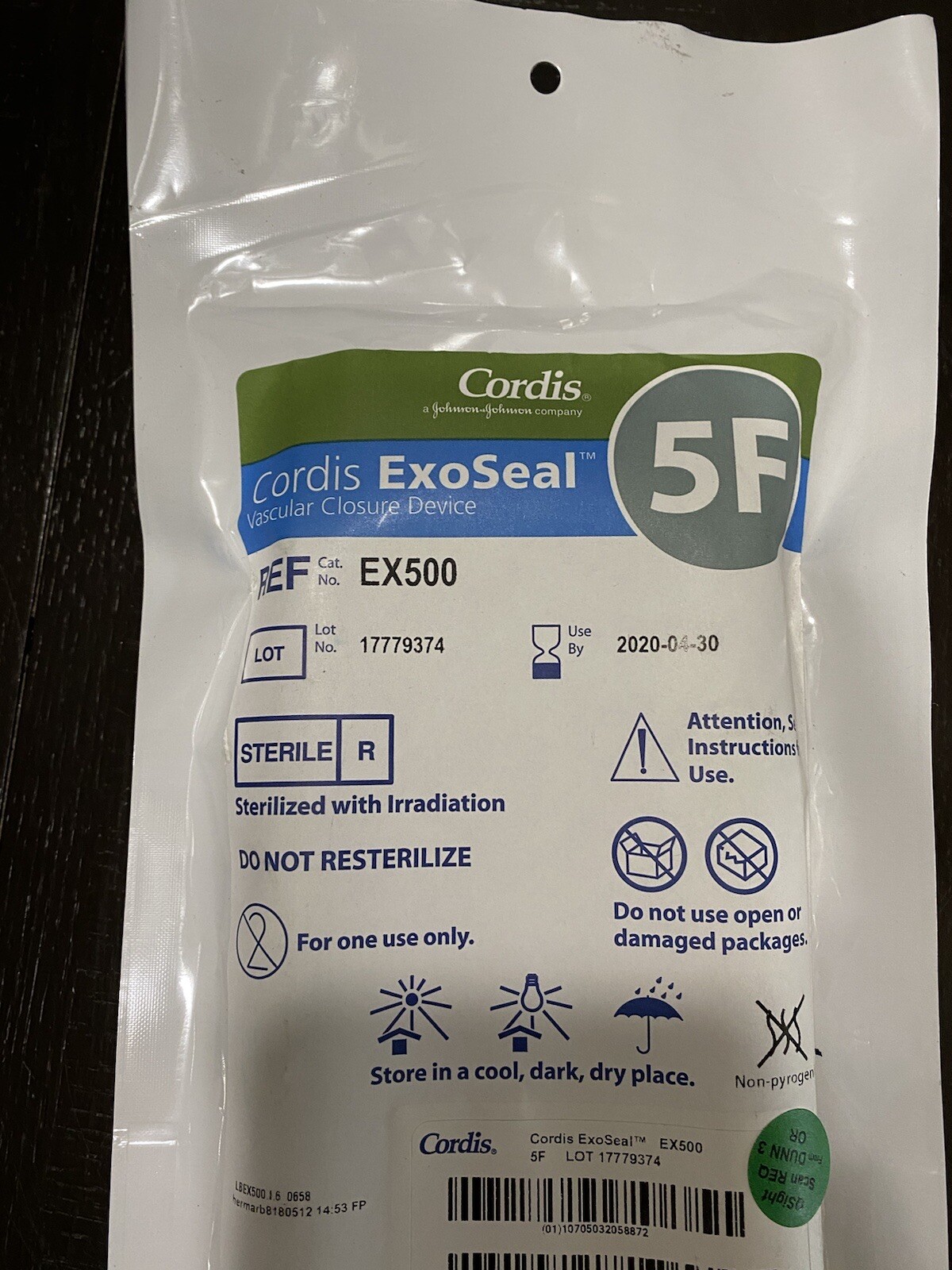 Cordis exoseal 5french vascular closure device REF EX500 | eBay