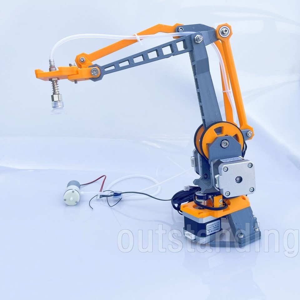 3D Printed Robot Arm Kit Mechanical Arm with Stepper Motors Air Pump ...