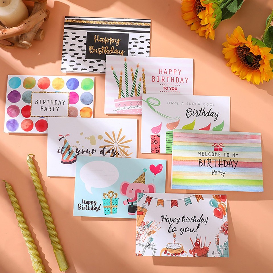 36 Pcs Assorted Color Birthday Cards With Envelopes Paper Material For ...