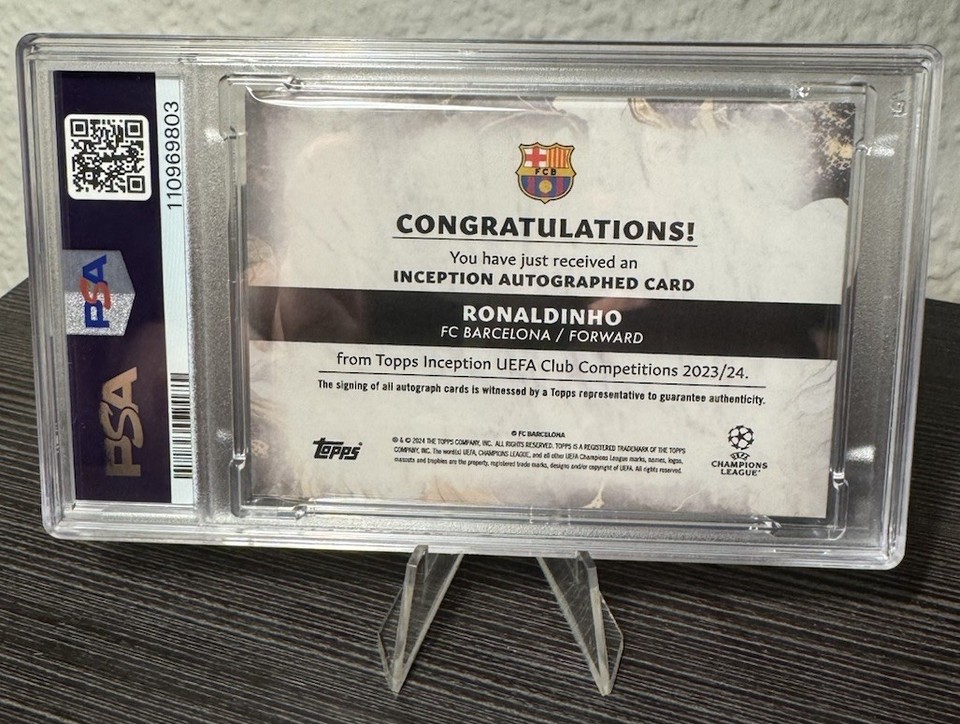 Topps Inception 2023-24 Ronaldinho Silver Signings - On Card Auto 5/5 ...