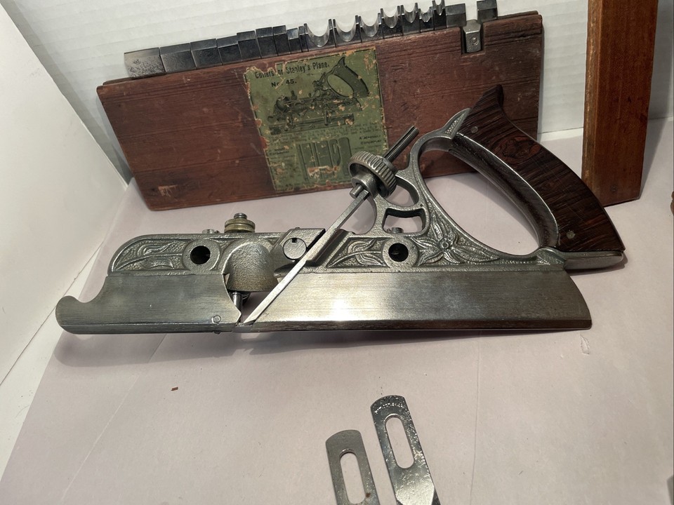 Antique c.1890s Stanley No. 45 Combination Plane - 17 Cutters/box ...