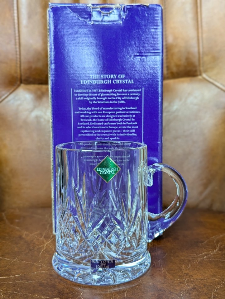 Vintage Edinburgh Crystal Pint Glass With Original Box | eBay UK