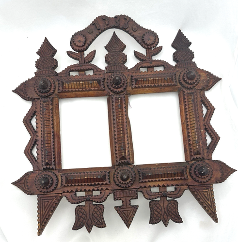Large Double Tramp Art Wood Frame from the Black Forest Hand Carved ...