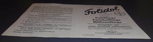 reklame blatt folidol fliegen bekämpfung ig farben ag bayer leverk ...