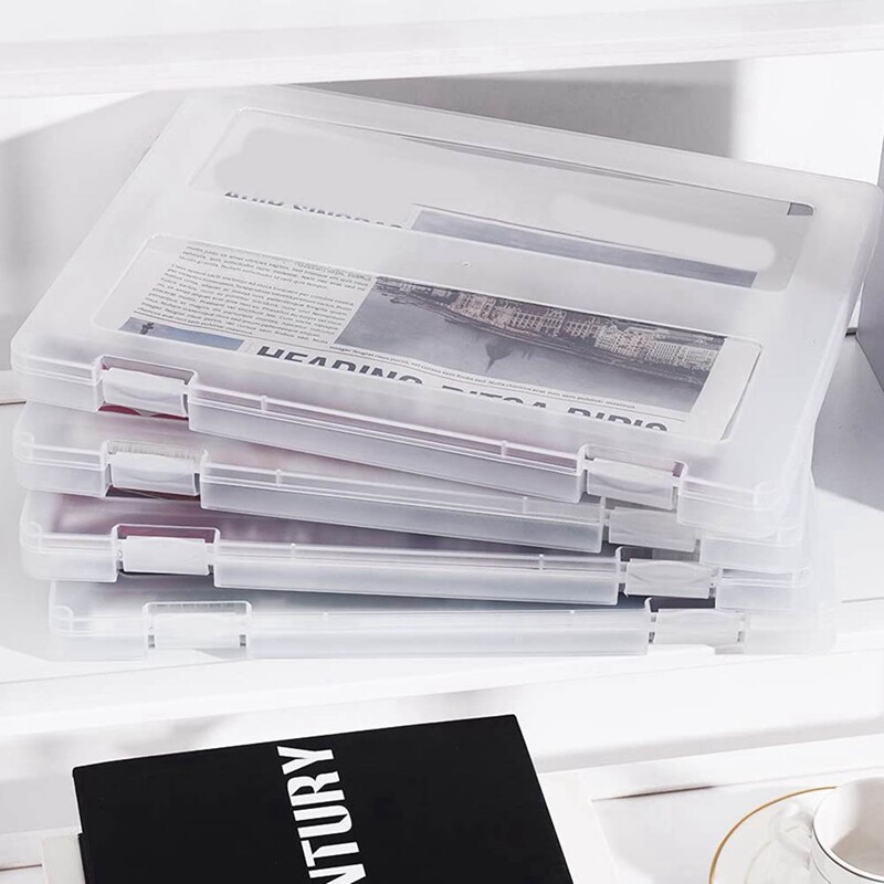 4 Pack A4 File Portable Project Case,Plastic Storage Box for 8 ...