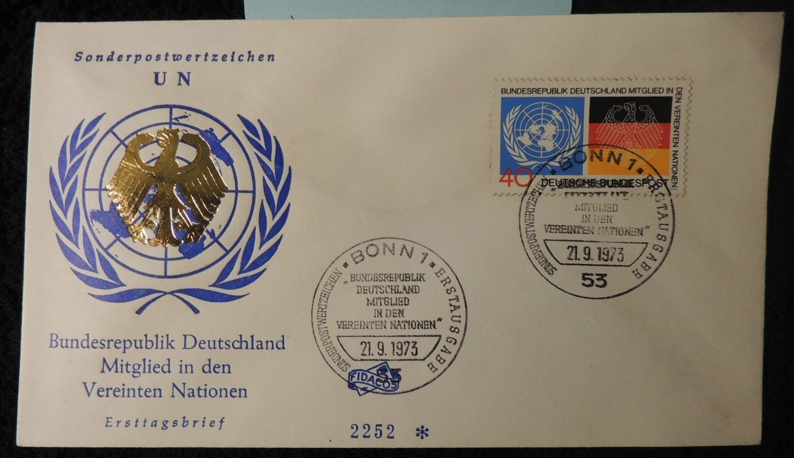Germany 1973 FDC united nations bonn pm good used | eBay