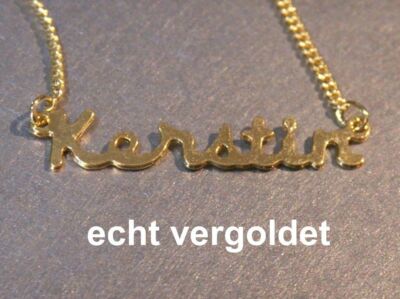 Elegant Necklace Kerstin Chain Real Gold-Plated Names Necklace New | eBay