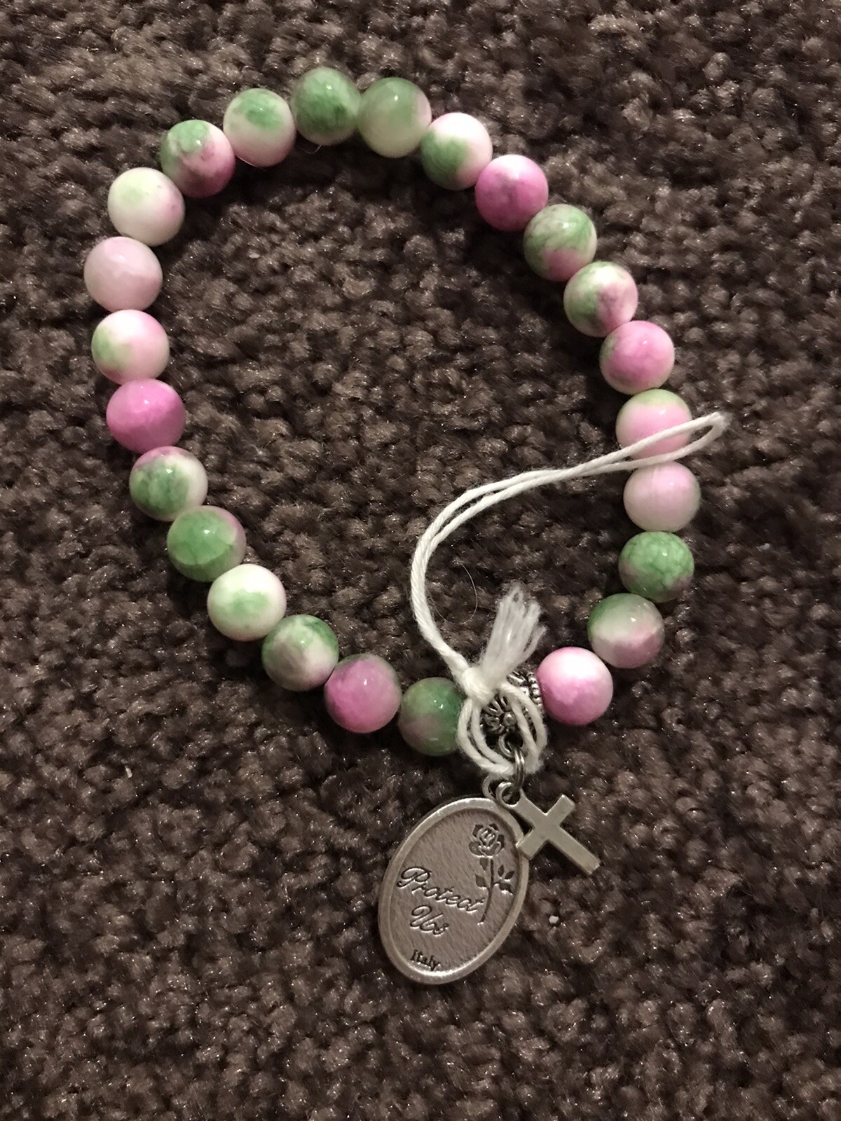 Stone Beaded Guardian Angle Bracelet | eBay