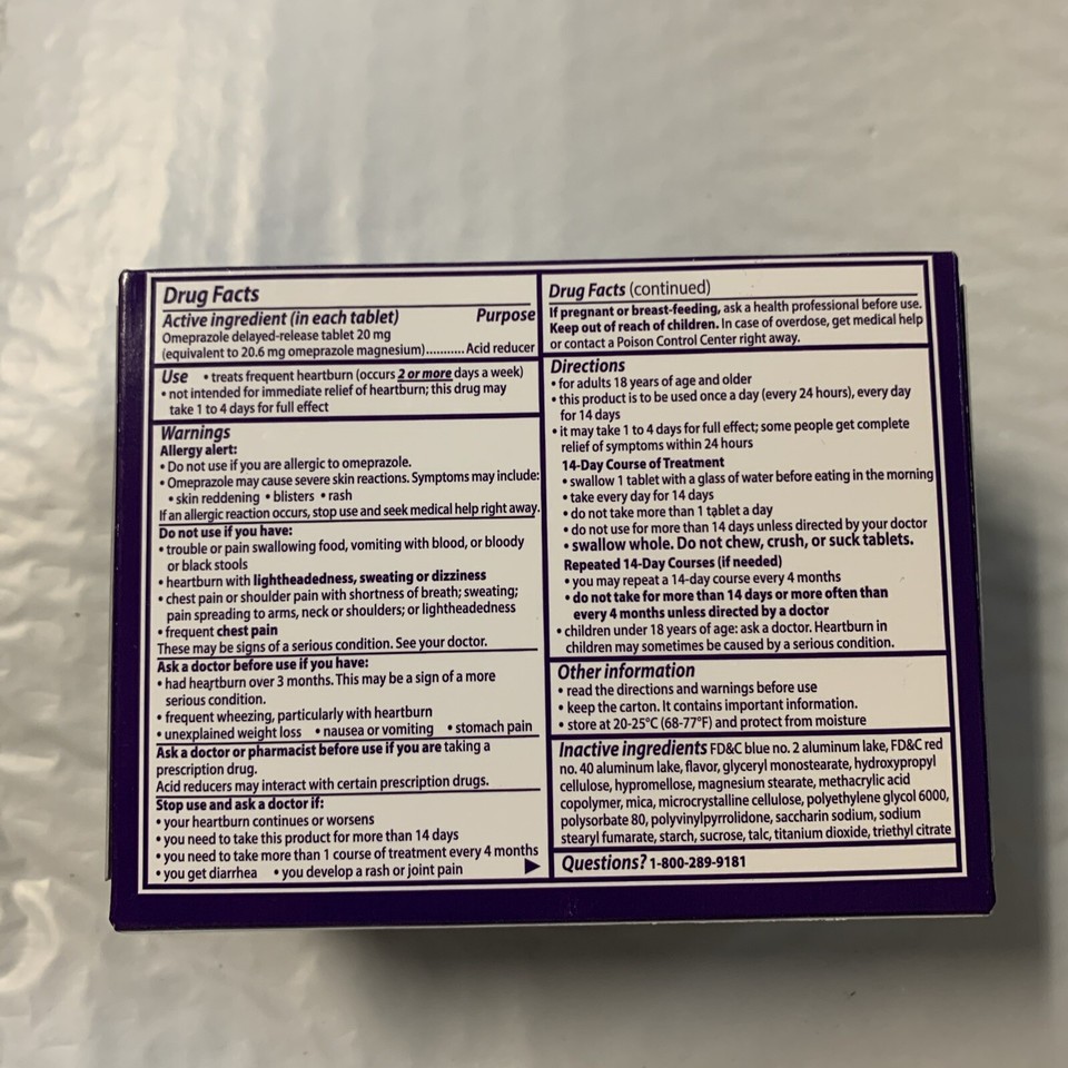 Prilosec Wildberry OTC 42 Tablets Heartburn Relief EXP 4/2026 #340 ...